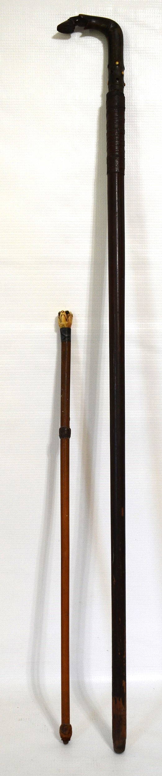 Lot (2) Victorian Cane/swagger Stick, 19th C. Auction