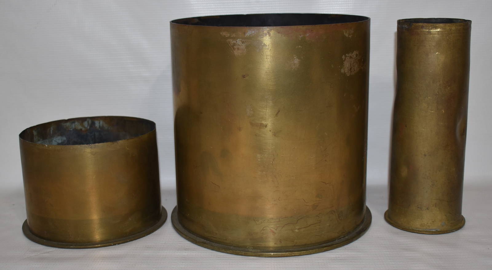 Lot (3) Huge Brass Artillery Shells, C. 1940's Auction