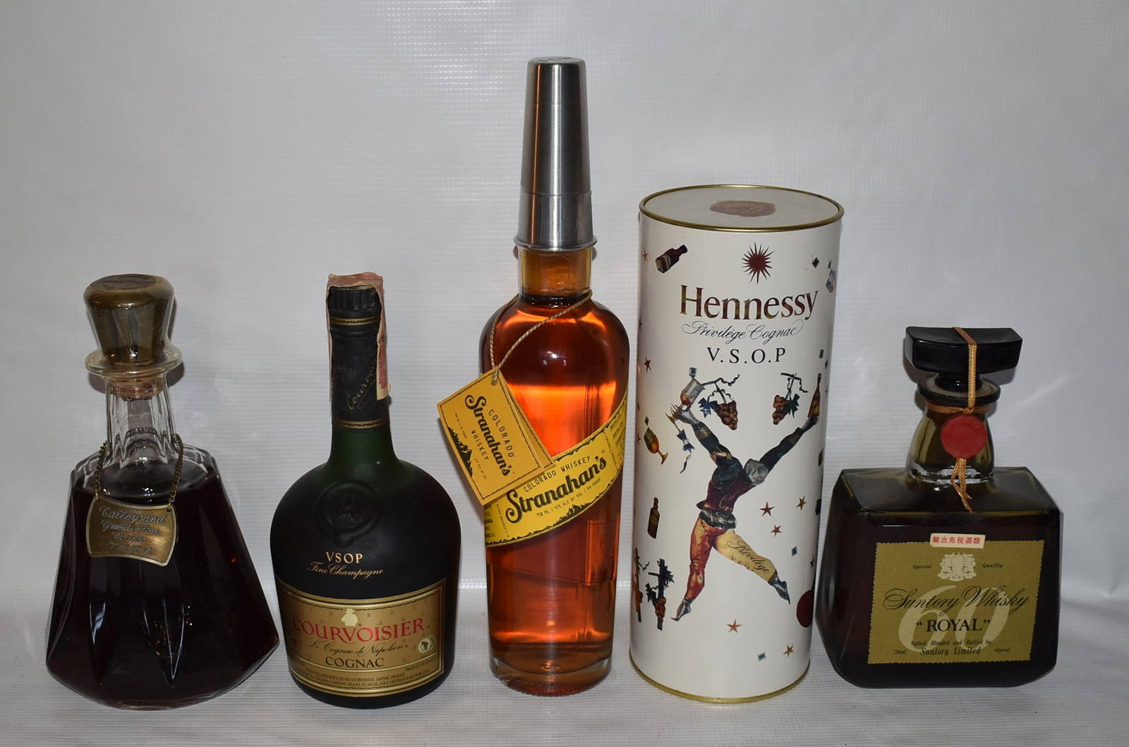 Lot (5) Assorted Collectable Cognac/whiskey Bottles Auction