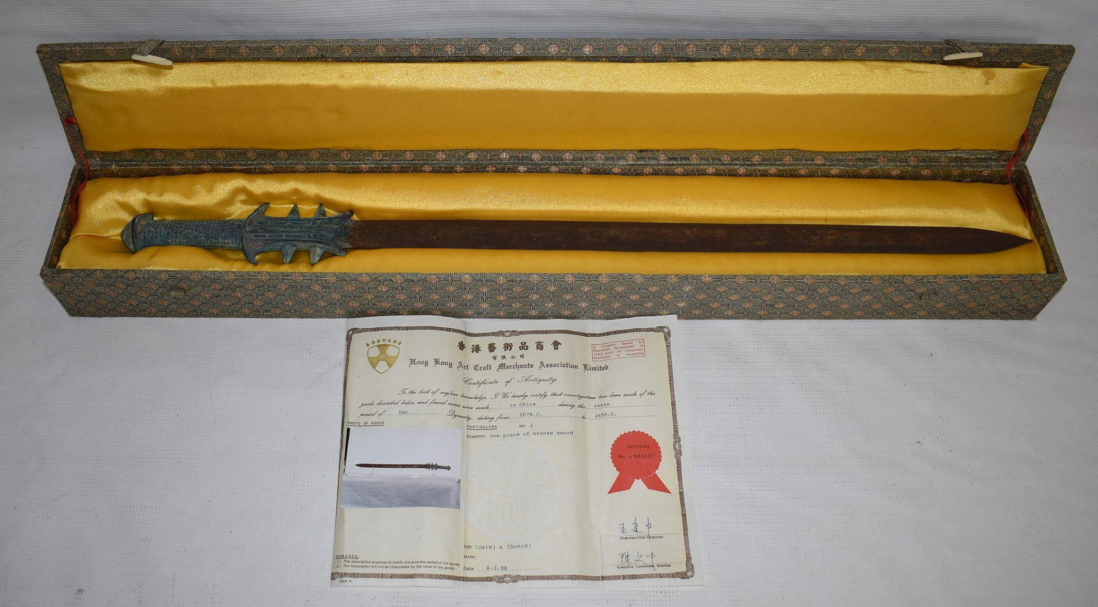 Chinese Han Dynasty 207 Bc-265 Ad Bronze/steel Sword Auction