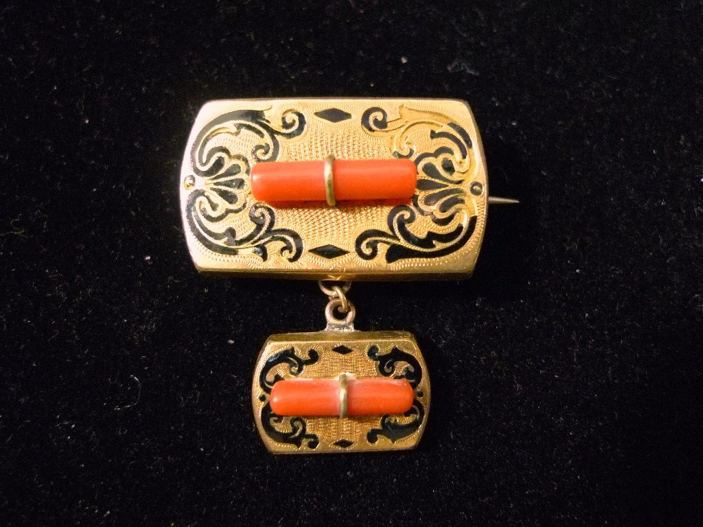 ANTIQUE 10K GOLD VICTORIAN RED CORAL PIN - May 23, 2015 | Capitoline ...