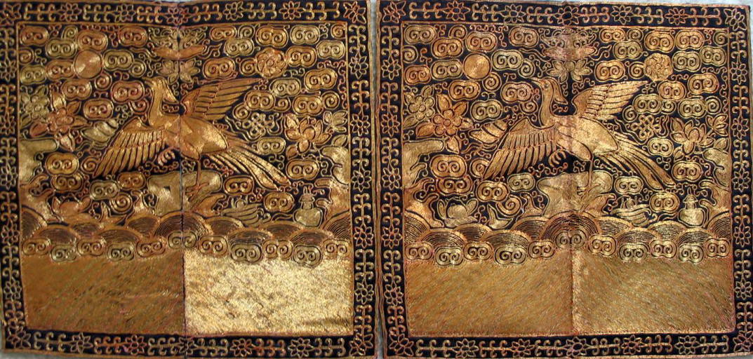 Pair Of Chinese Mandarin Square Rank Badges