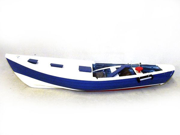 A model of a Northumbrian coble, the fishing vessel com