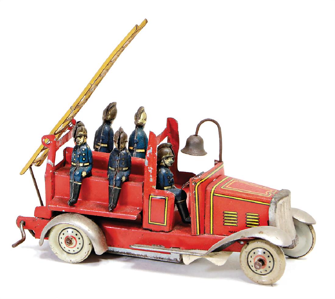 PENNY TOY fire engine, sheet metal lithographed, 11 cm