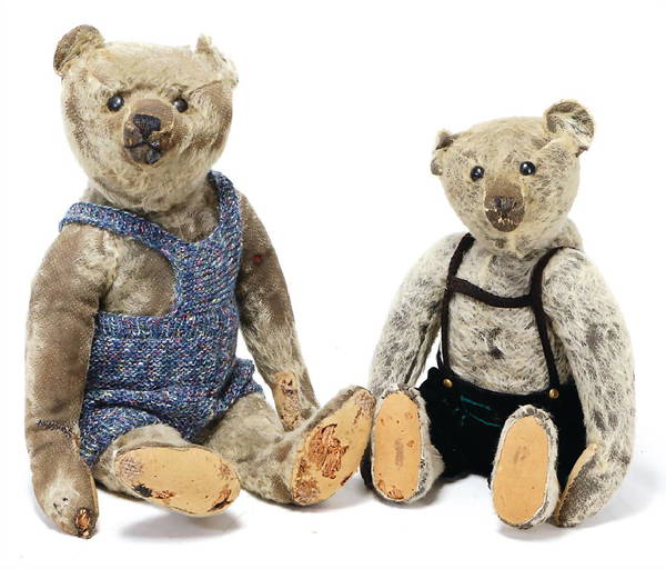 Steiff 2 Bären, Stark Abgeliebt, Stellen Mit Kompl.
