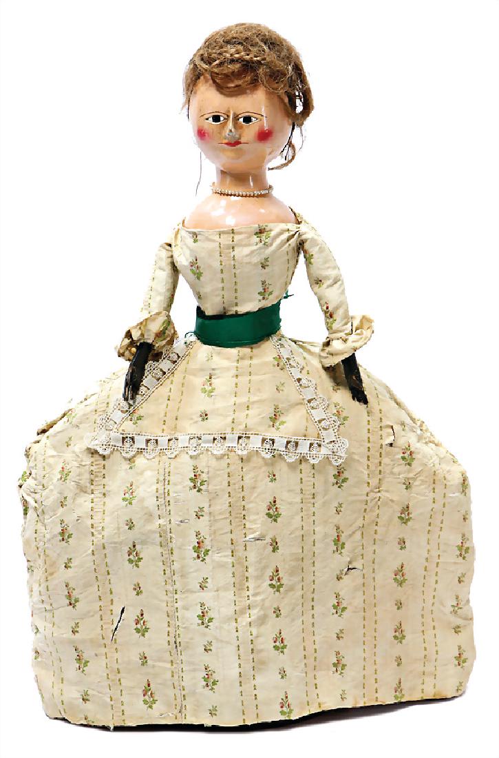 wood doll, Queen-Ann, 1760, England, hull and head
