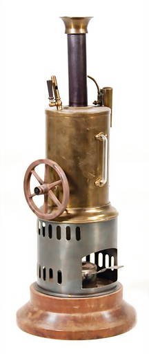 Standing Steam Engine, Sheet Metal, Brass Boiler,