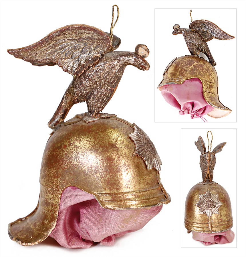 Dresden Cardboard Christmas Tree Decoration, Helmet With Eagle, Candy ...