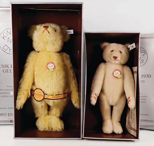 Steiff Replica, 2 Pieces, Dicky, White, 32 Cm, In The Box, Box Is Worn ...