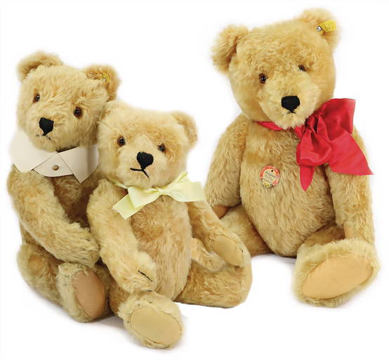 Steiff Mixed Lot Of 3 Bears, Bear, 50 Cm, With Button, Used Cloth Tag ...