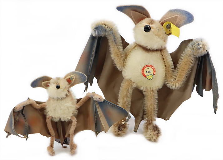 Steiff Mixed Lot 2x Bat Eric, Mohair, 10 And 17 Cm, 17 Cm With Silver ...