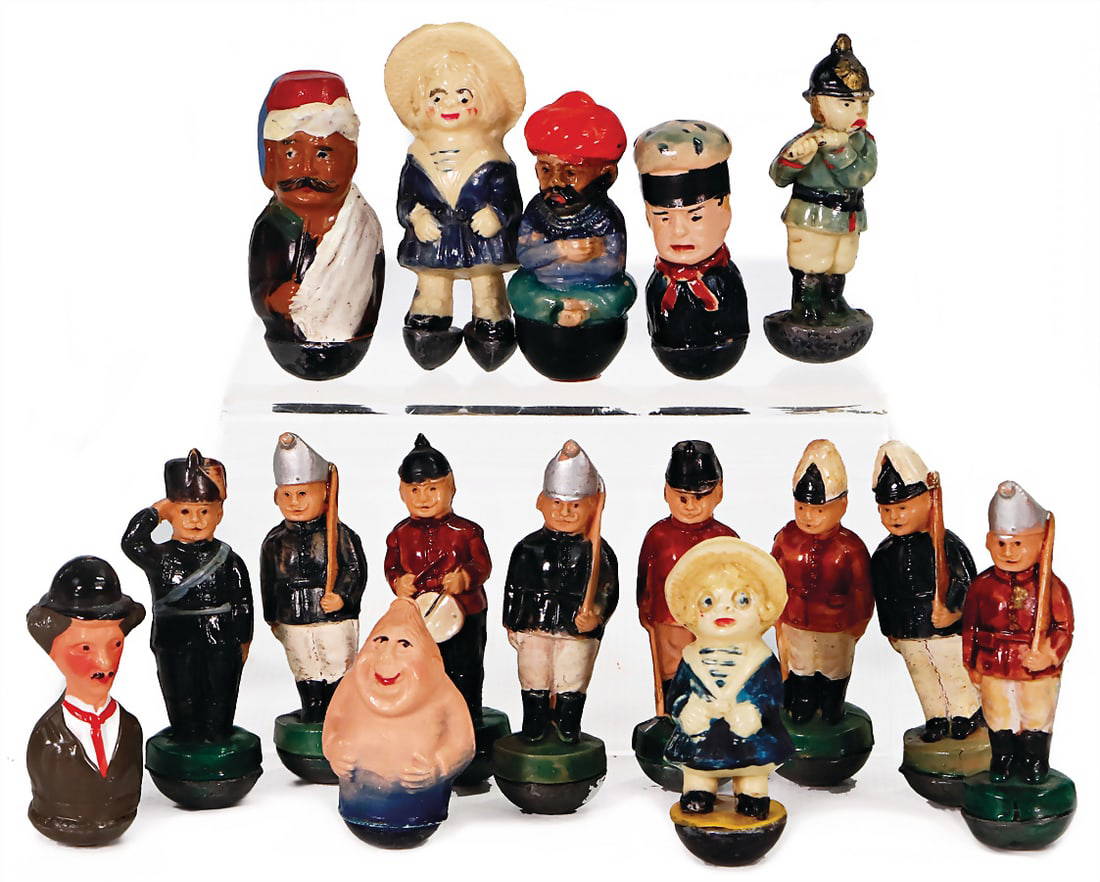 15 Pieces, Small Roly-poly Figures, 1 Seesaw Figure, 3 - 5.5 Cm, Good ...