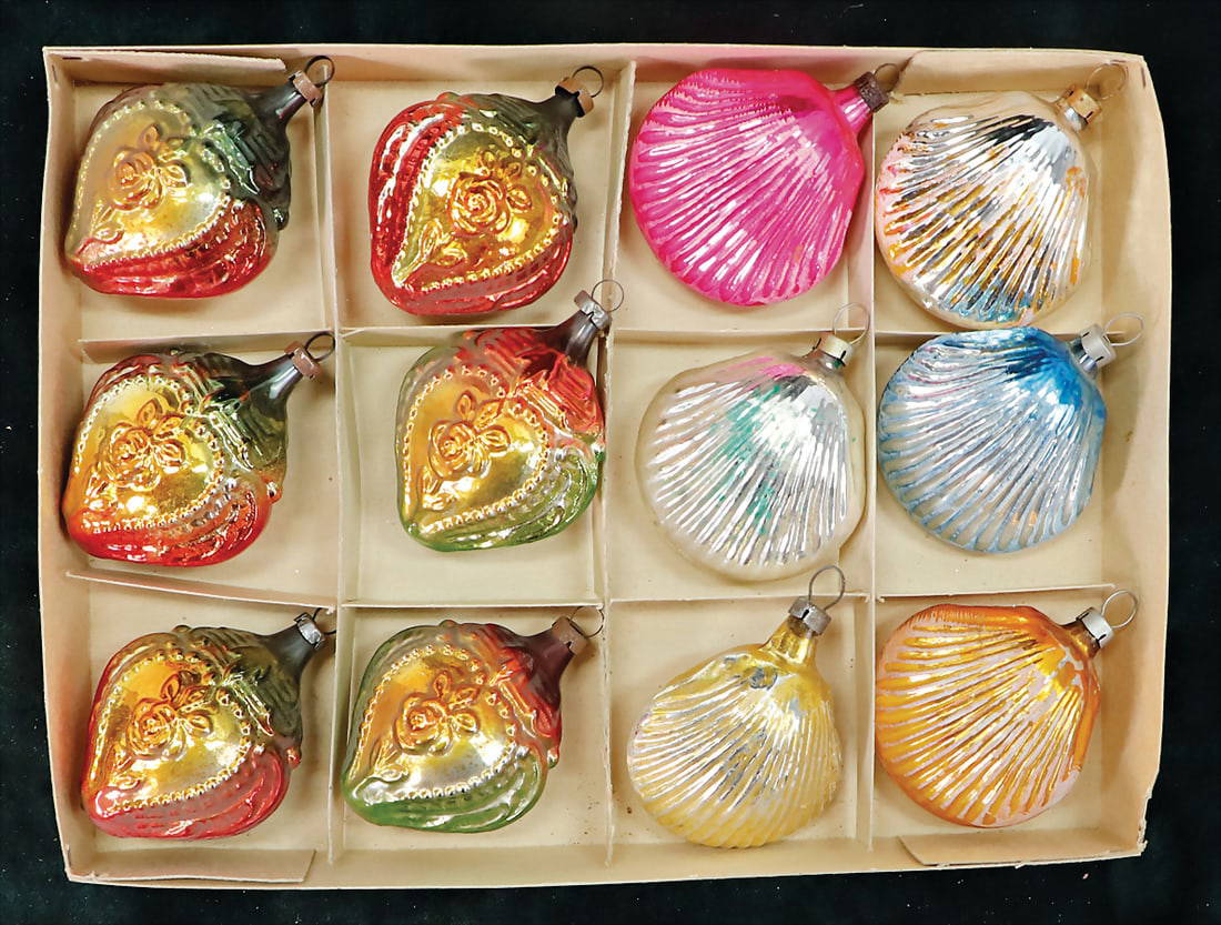 Christmas Tree Decoration, Mirror Glass, 6 Pieces Mussel Form, 6 Pieces ...