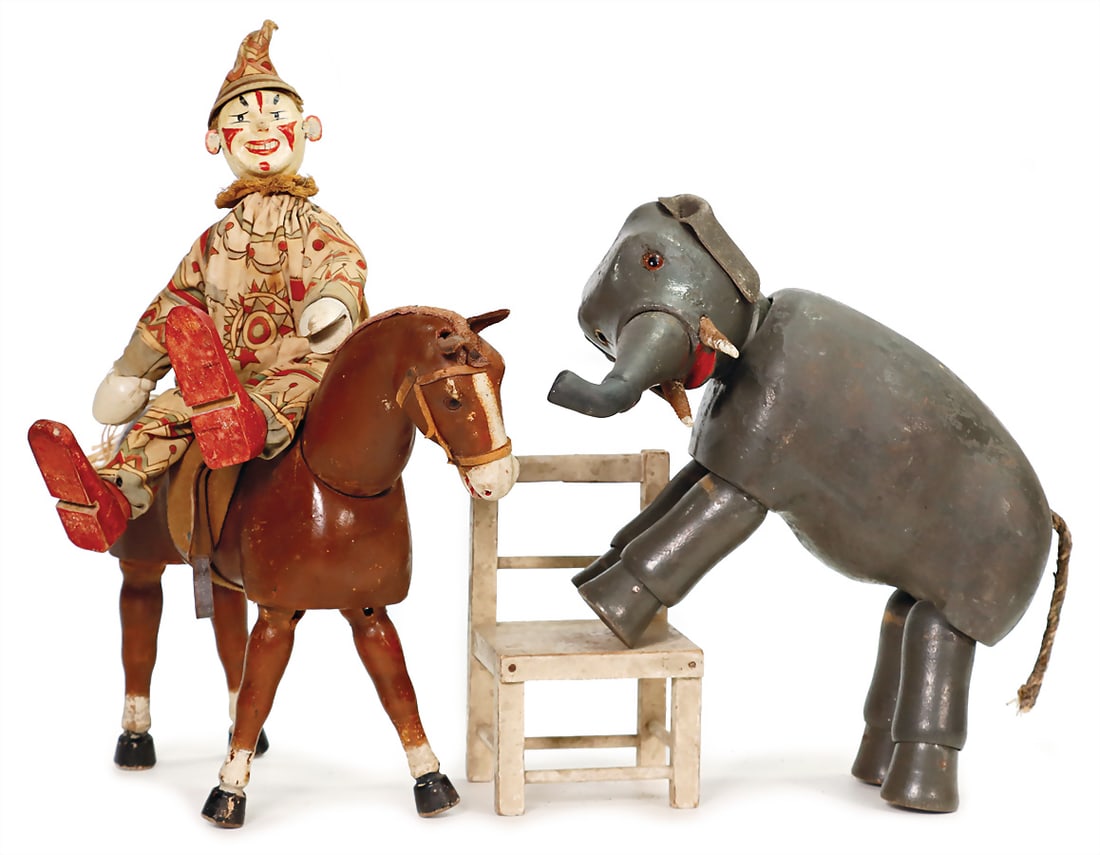 Schönhut Humpty-dumpty, Elephant And Donkey, Original Trunk, Glass Eyes ...