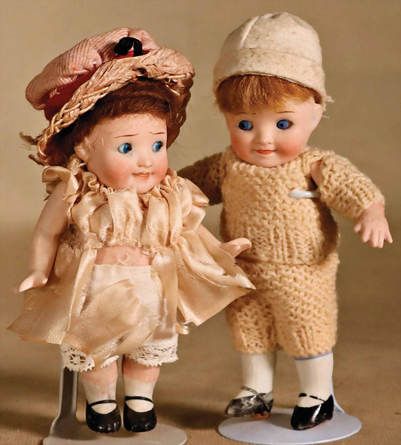 2 Pieces, All-bisque-children, Type Googly, Marked 65, All-bisque ...