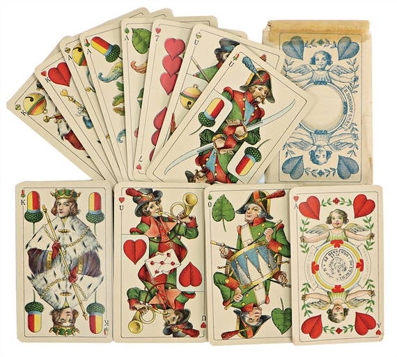 Dondorf Frankfurt Double Headed German Playing Card, 24 Cards, Tax ...