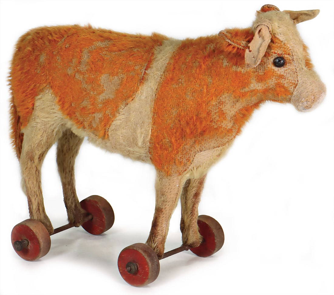 Steiff Cow, 1920s, H: 22 Cm, With Button, Elongated F, Shoe Button Eyes ...