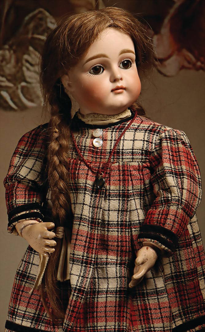 Kestner Bisque Porcelain Head Doll, Acc. To X1, 41 Cm, Crank Head, Brown Glass Eyes, Closed ...