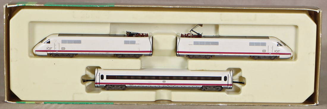 Mini Trix N Scale, Electric Locomotive + Railcar, As New, In Original ...