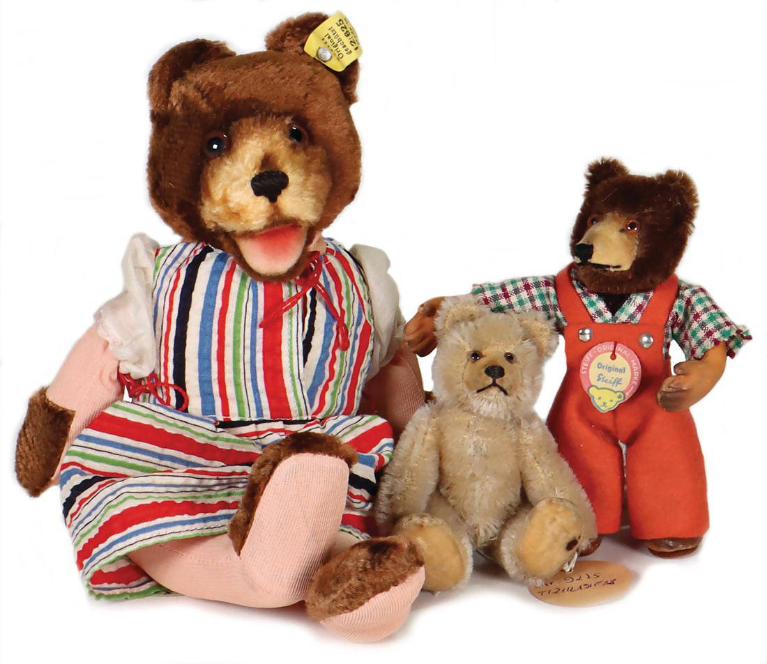 Steiff 3 Pieces, Teddyli, With Sign, Item No. 712, Archive Tag: 1955, Teddy-baby, Item No. 7302 ...