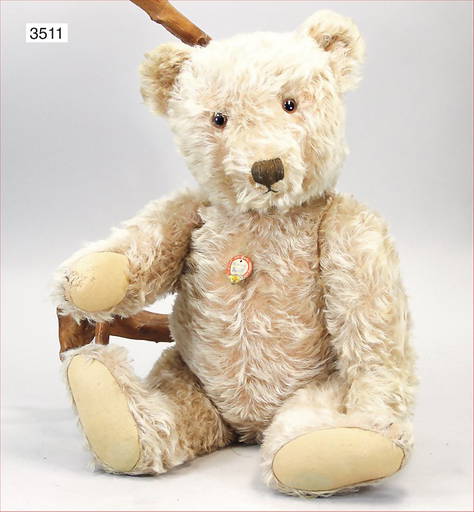 Steiff Original Teddy, '50s, 65 Cm, With Button, Rests