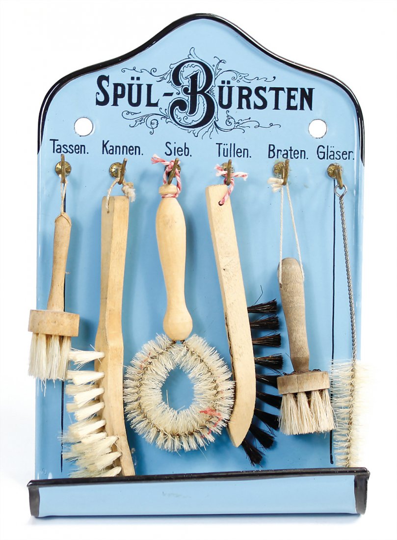 washing-up brush holder, 18 cm, sheet metal, enameled,