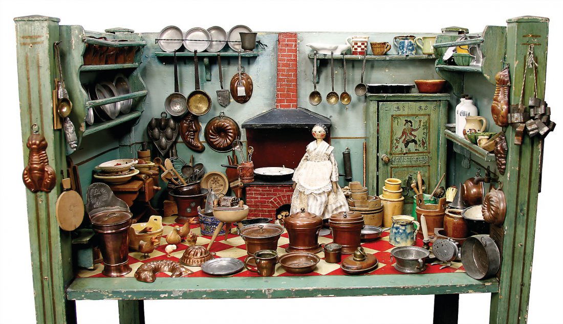 kitchen with chimney hood, c. 1860, height with feet 82
