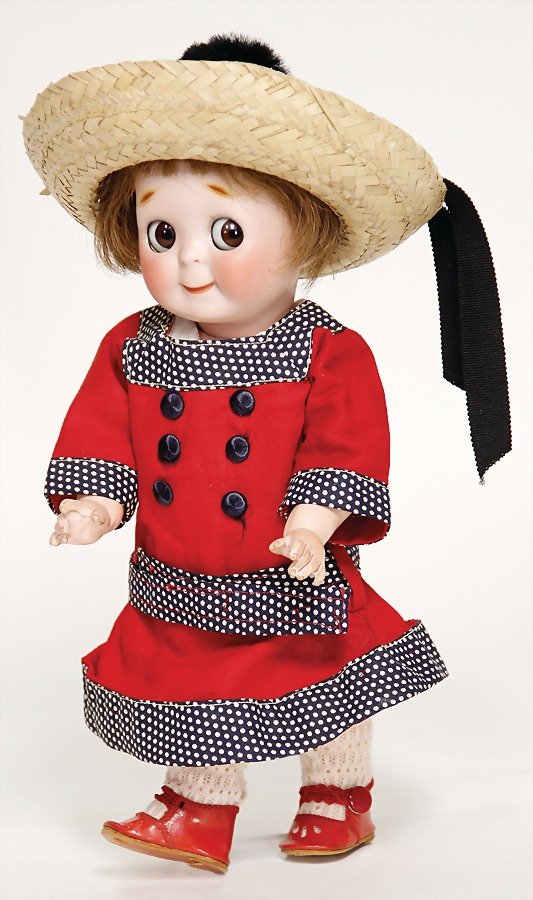 JDK KESTNER 221, biscuit porcelain, Googly, 30 cm,