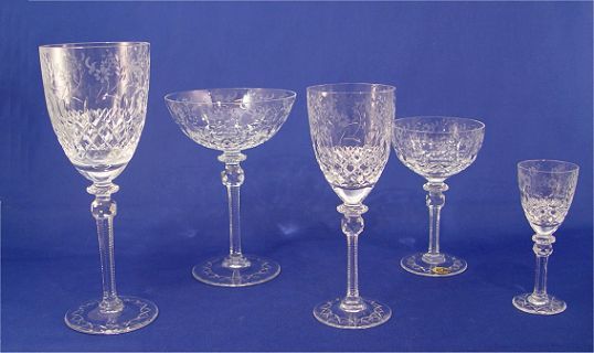172: YUGOSLAVIAN FINE CUT CRYSTAL STEMWARE 57 pc