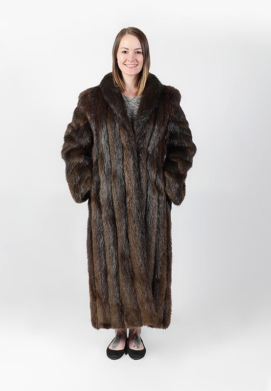 Full Length Long Hair Beaver Coat