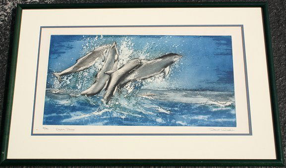 1390: ROBERT CLIBBON ETCHING, DOLPHIN DANCE