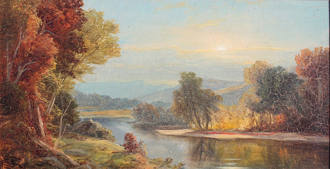WILLIAM BOARDMAN SUNSET ON THE TIOGA RIVER PAINTING