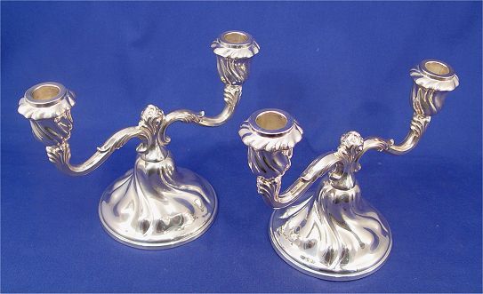 440: PAIR OF PRIMANS SWEDISH SILVER CANDLESTICKS