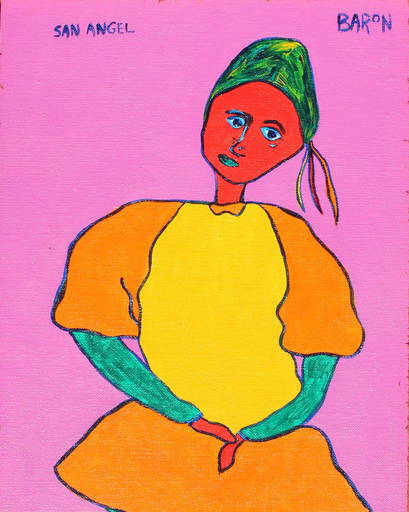 Jack Baron Folk Art Painting "san Angel"