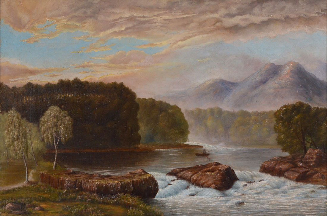 E.F. KARGER OIL PAINTING LANDSCAPE SCENE