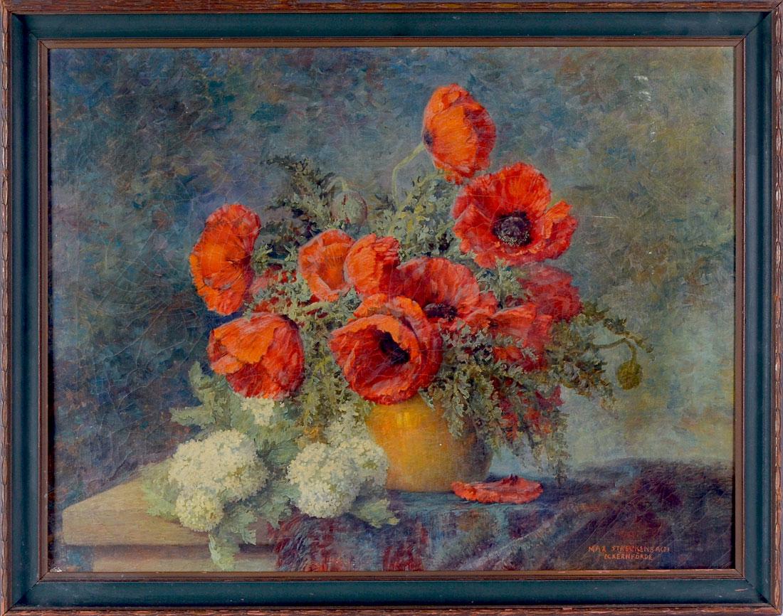 Max Streckenbach Poppies Still Life Painting