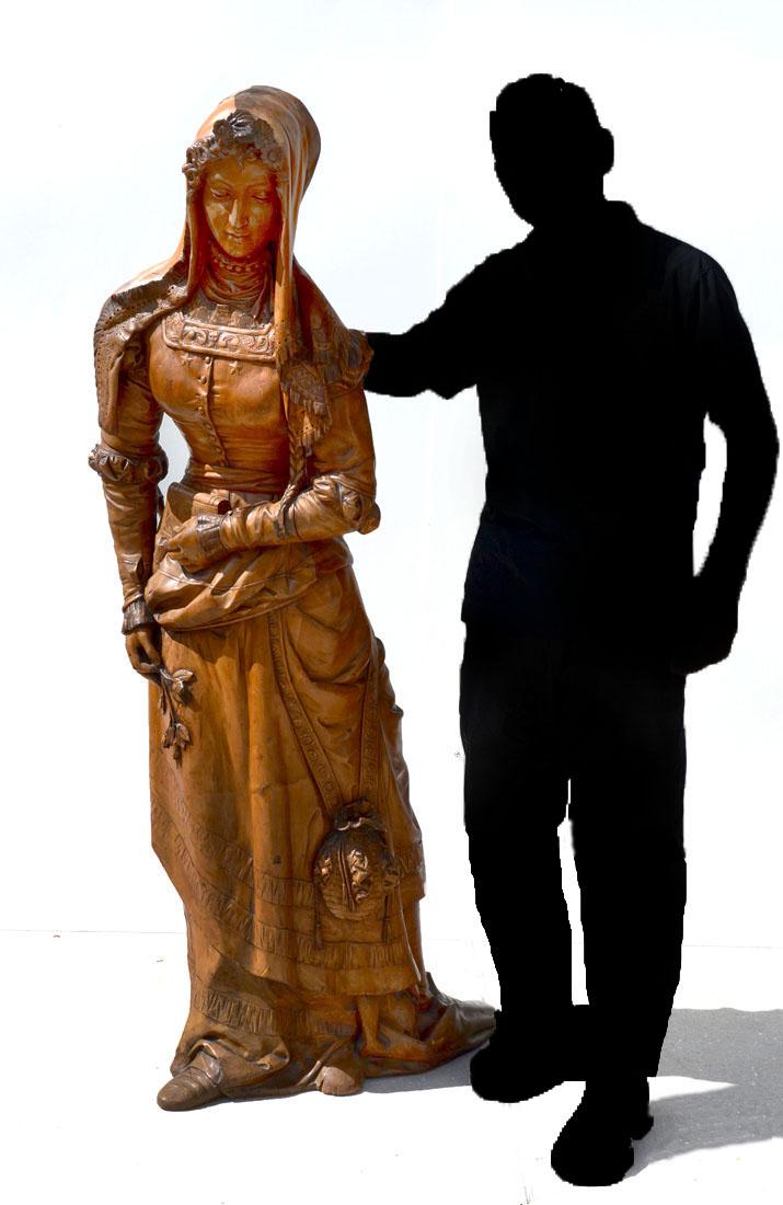 FAUST MEPHISTOPHELES MARGARETTE WOODEN SCULPTURE