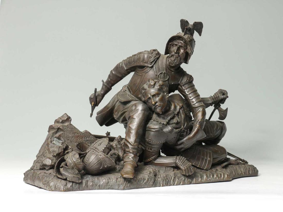 EMILE VICTOR BLAVIER DRAMATIC BRONZE GROUPING