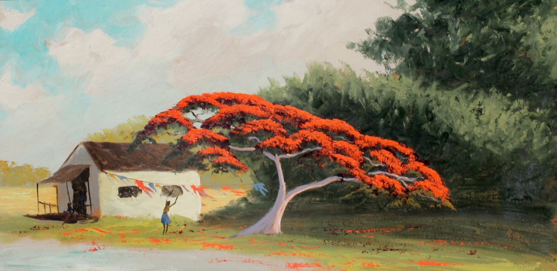 LARGE RARE ALFRED HAIR FLORIDA HIGHWAYMEN PAINTING