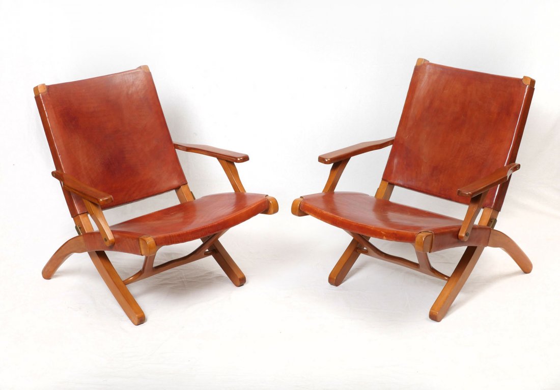 2 HAND TOOLED LEATHER PERUVIAN CHAIRS