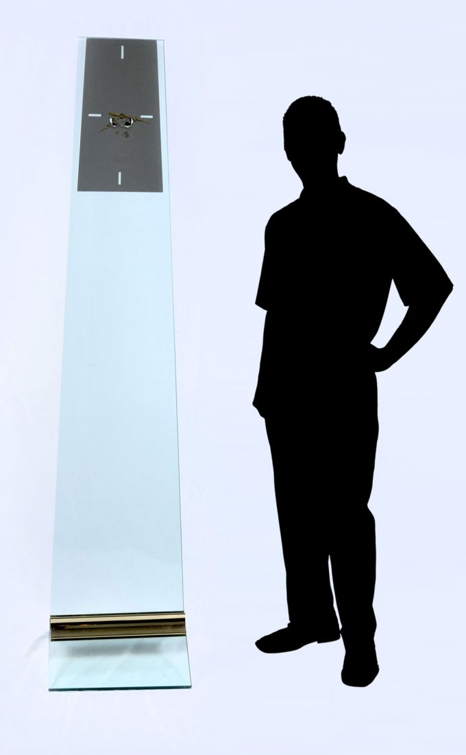 TALL AND SLEEK GLASS FLOOR CLOCK AFTER PACE