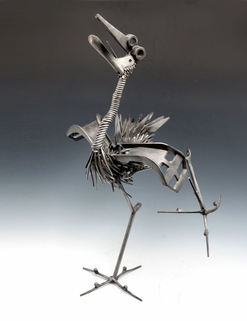 WELDED METAL SCULPTURE OF A BIRD, PAUL EPPLING?