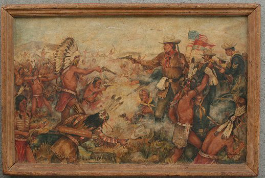 254: SIGNED CUSTER'S LAST STAND PAINTING