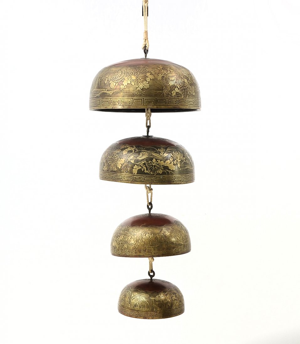 4 Tier Chinese Graduated Temple Bells With Mallet