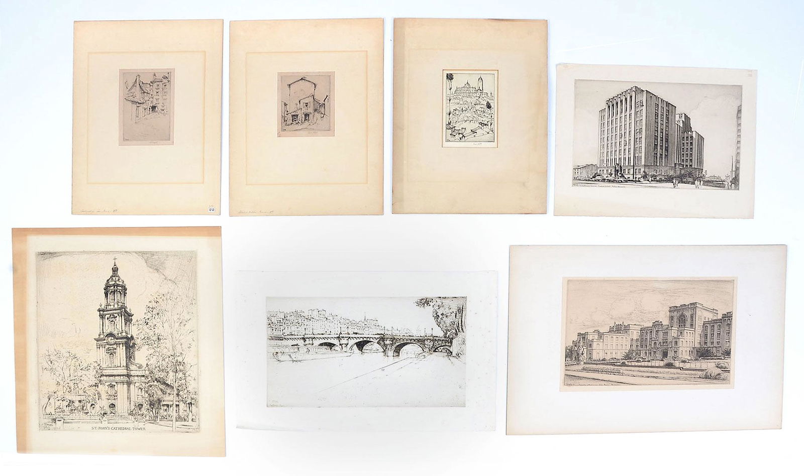 7 Ernest D. Roth Etchings Artist Estate