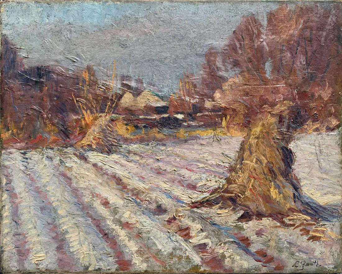 LILLIAN GENTH PAINTING WINTER FIELD - Jun 14, 2020 | Burchard Galleries ...