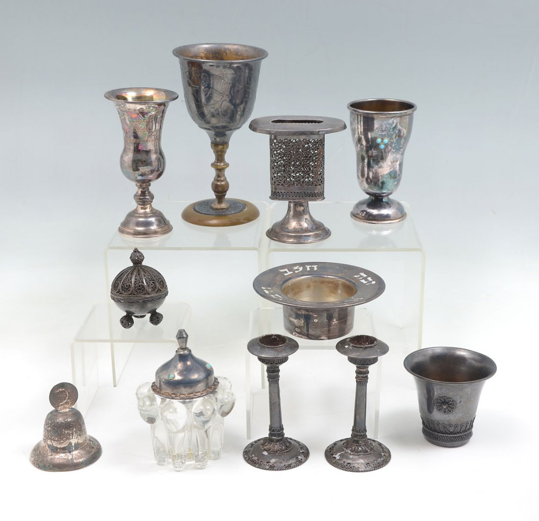 Miscellaneous Jewish Silver & Silver Plate Collection