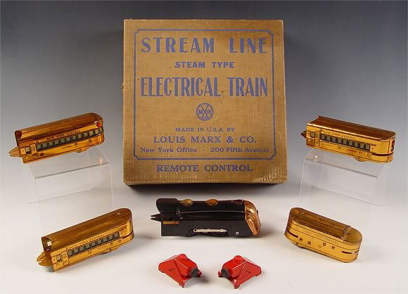 324: MARX MERCURY COPPER STREAM LINE TRAIN SET IN BOX