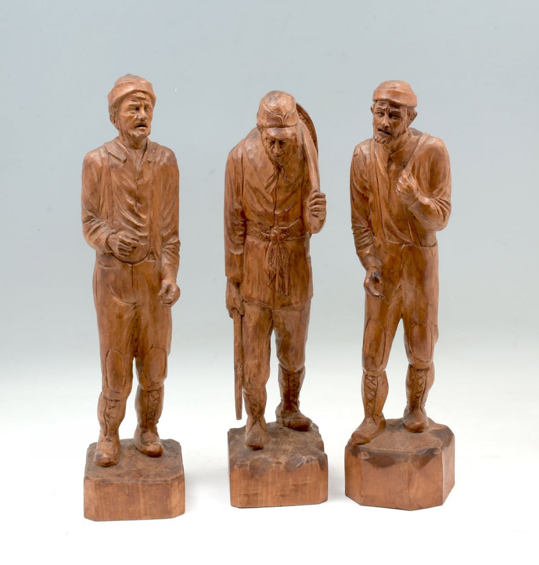 3 Wood Carvings By Famous Canadian Andre Bourgault