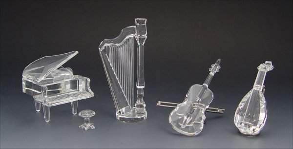 489: 4 SWAROVSKI "CRYSTAL MELODIES" MUSICAL INSTRUMENTS